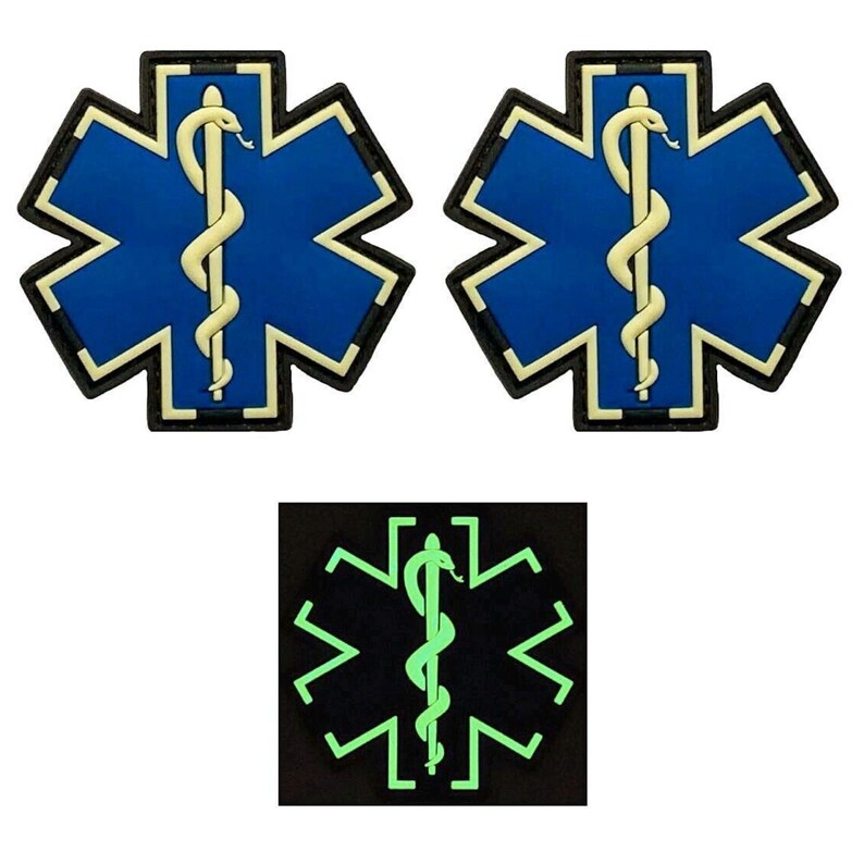 EMT Medic Paramedic 3D PVC Rubber Glow in the Dark Patch - 2.5 X 2.5 ...