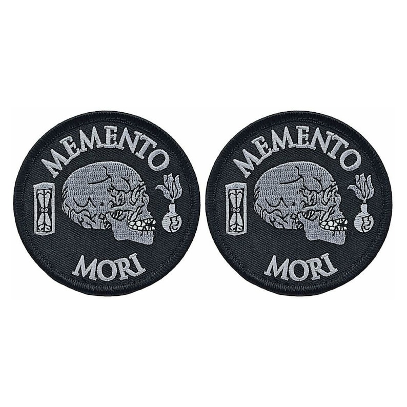 Memento Mori Embroidered Round Morale Patch - 2pc 3 X 3 Inch Hook ...