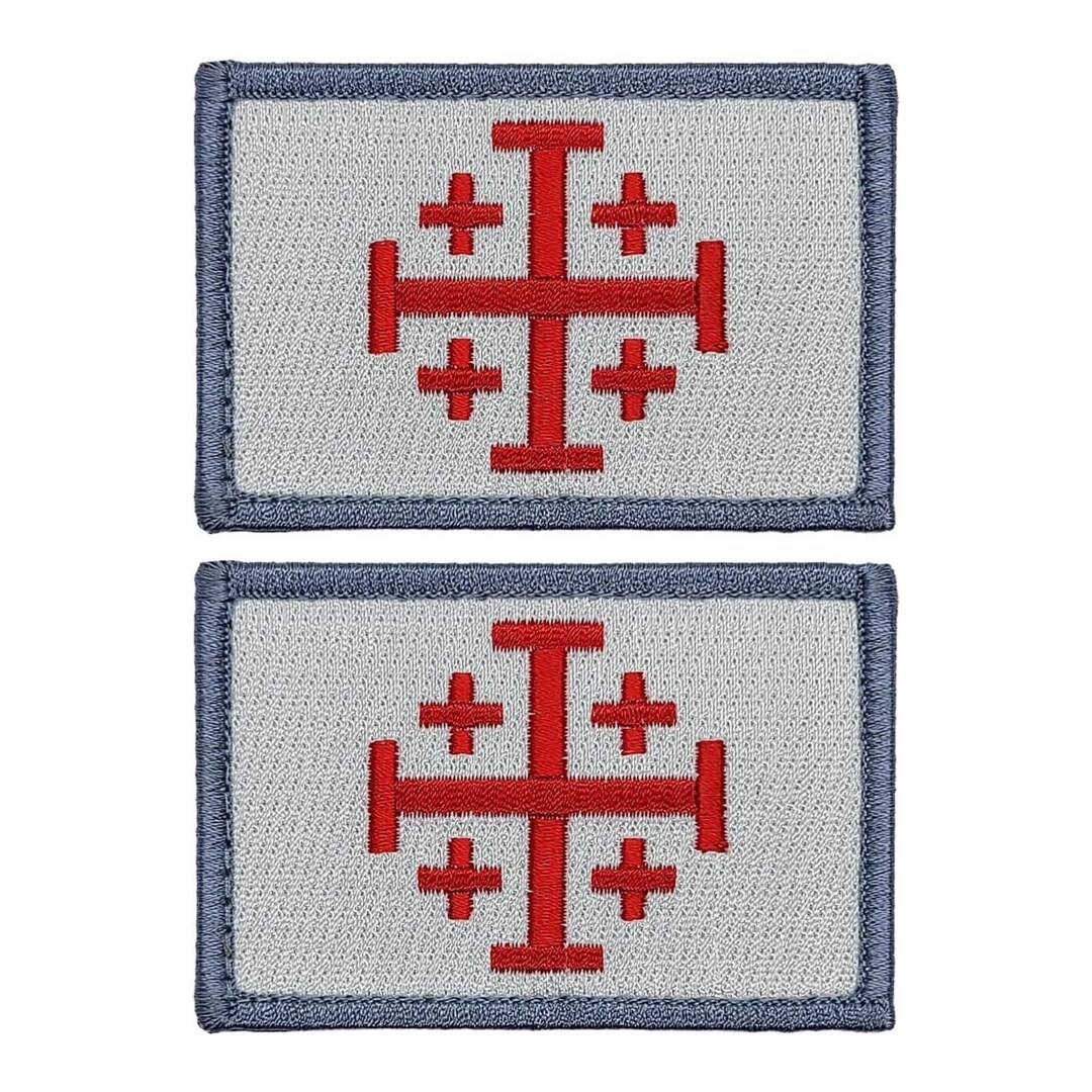 Jerusalem Cross Crusader Infidel Templar Knight Patch 2pc 3 X 2 Inch ...