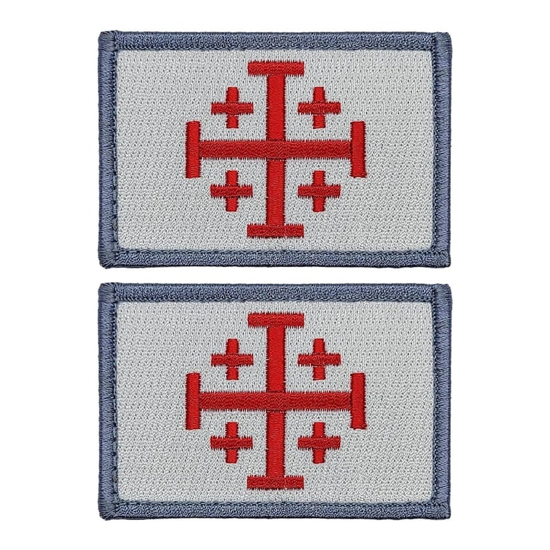 Jerusalem Cross Crusader Infidel Templar Knight Patch - 3 X 2 Inch Hook ...
