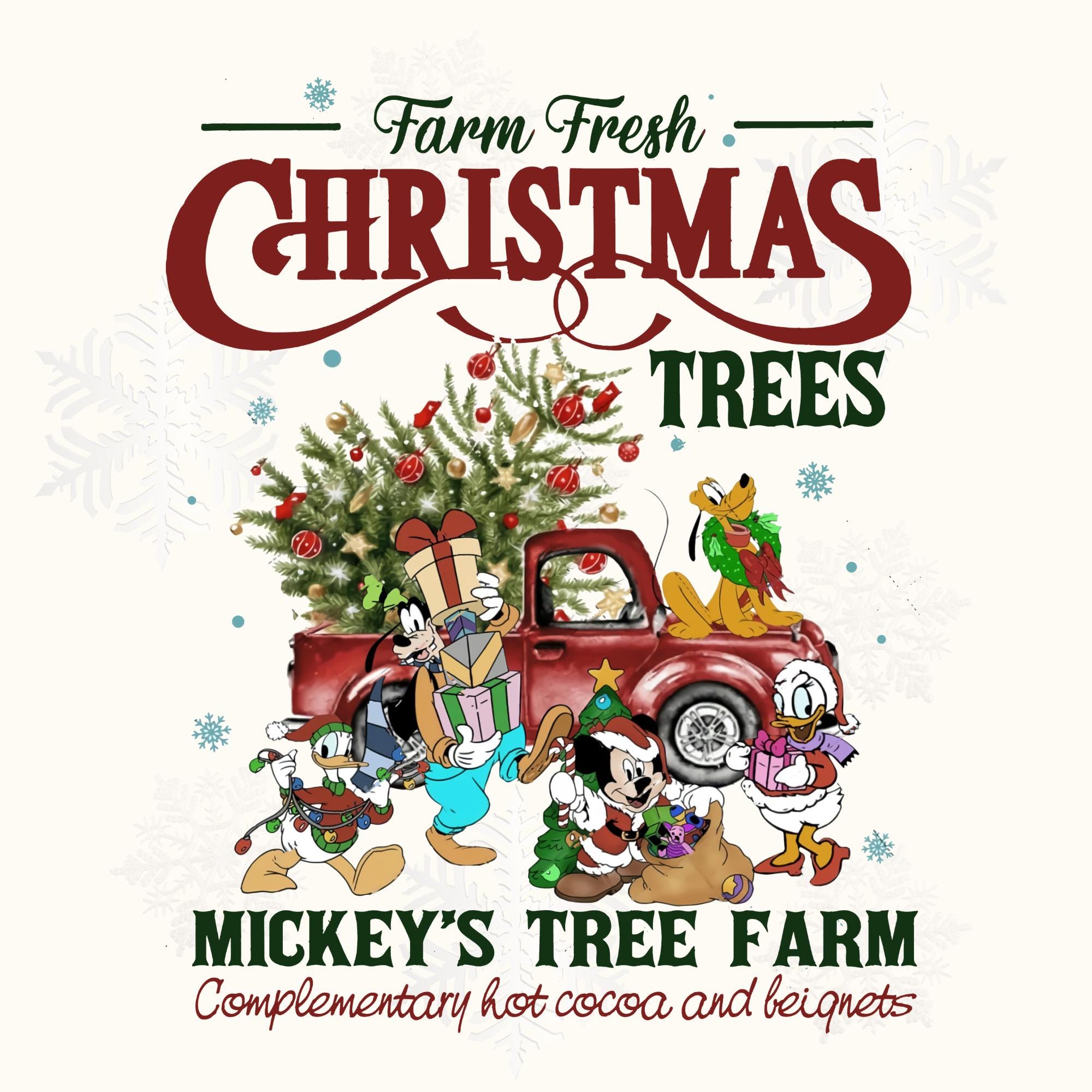 Vintage Disney Farm Fresh PNG, Mickey's Tree Farm Png, Mickey and ...