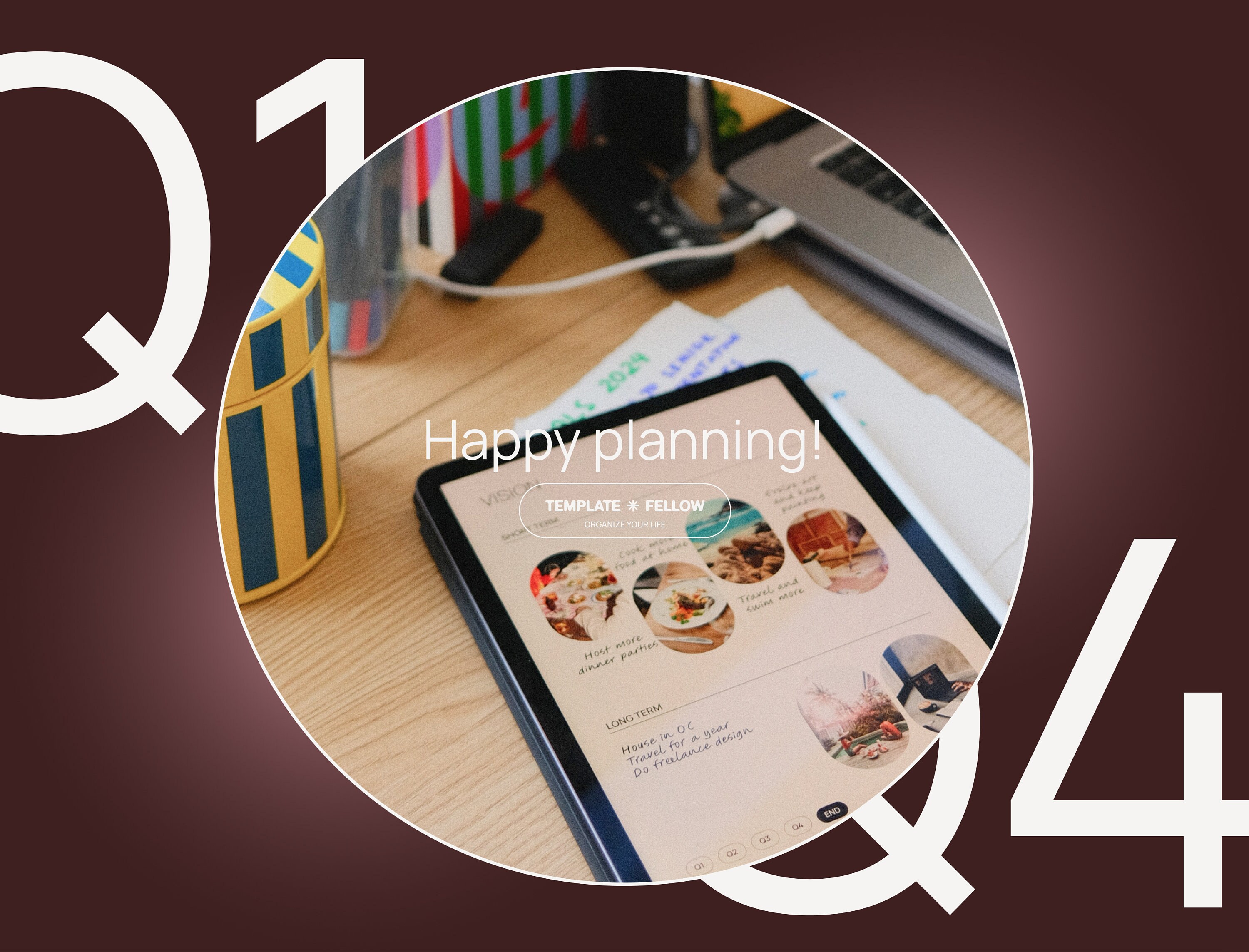 Elevate Your Life Goals With the Quarterly Planner by Template Fellow ...