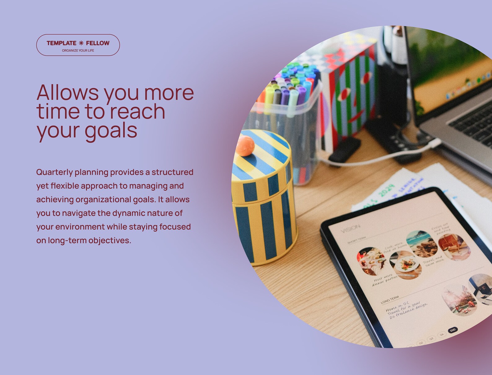Elevate Your Life Goals With the Quarterly Planner by Template Fellow ...
