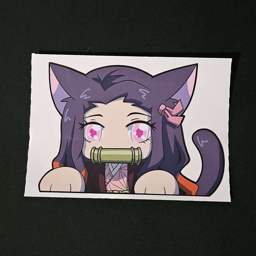 Neko Nezuko Peeker Decal - Etsy