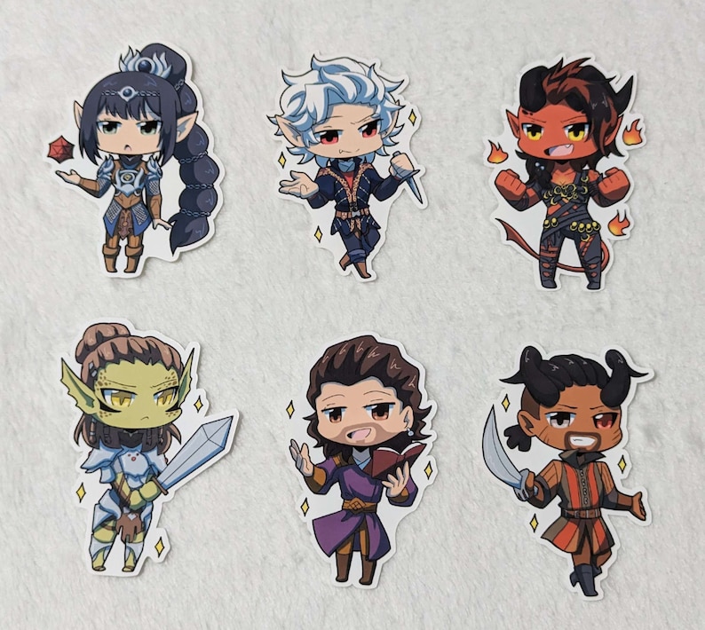 BG3 Chibi Stickers - Etsy