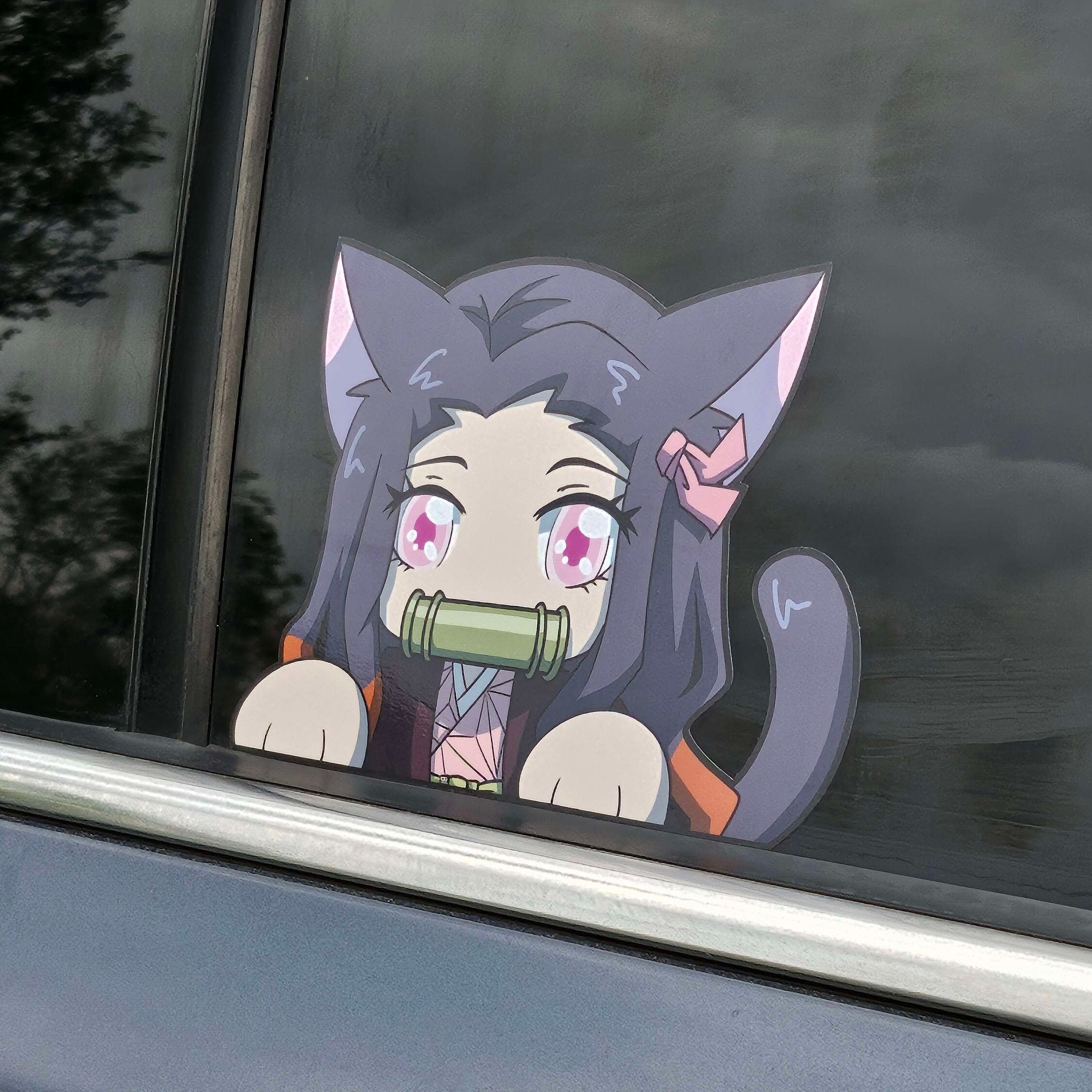 Neko Nezuko Peeker Decal - Etsy