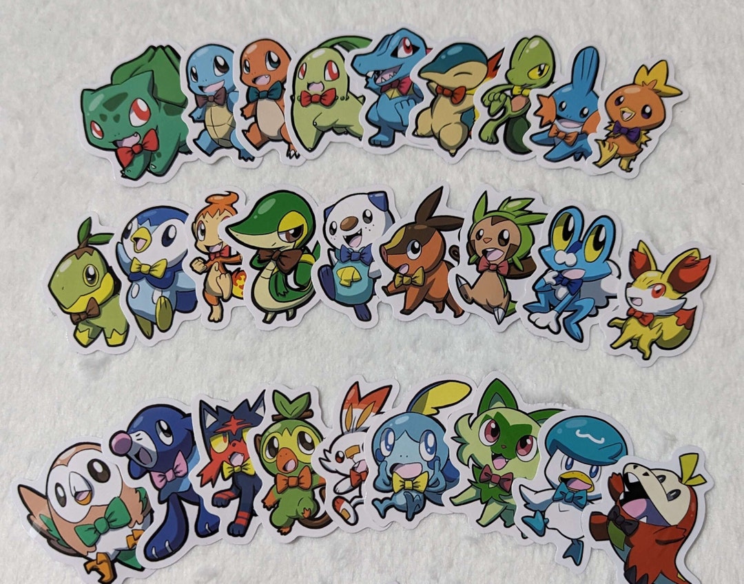 Fancy PKMN Starter Stickers - Etsy