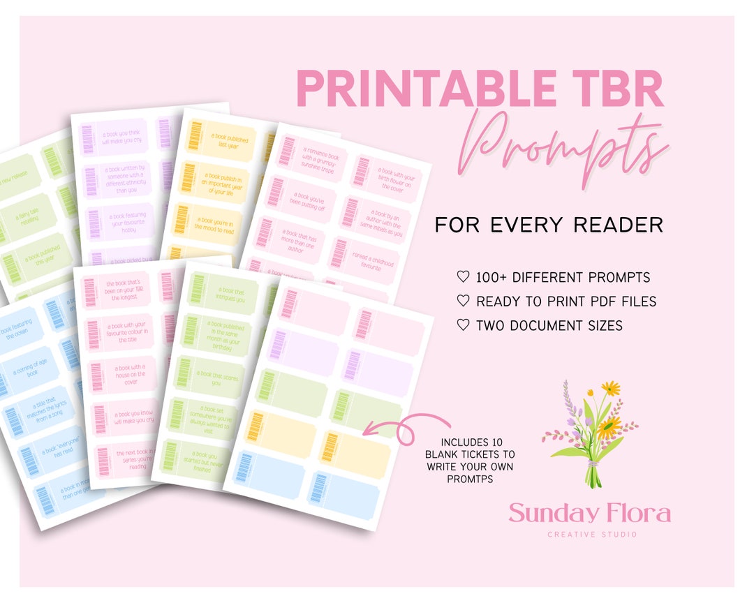 Printable TBR Prompts: Reading Jar Prompts (digital Download) - Etsy