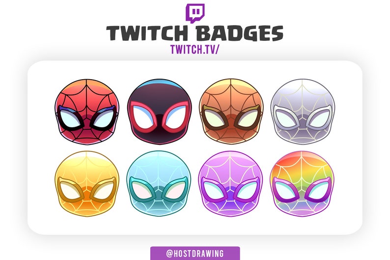 8x Spidey Twitch Youtube Discord Badges | Chibi Badges | Spider Badges ...