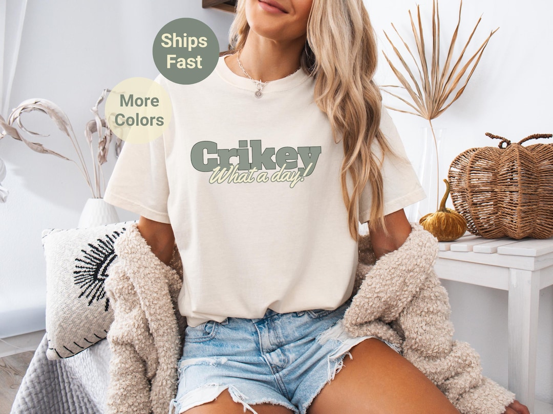 Crikey Retro Font Tshirt Robert Irwin Comfort Colors Tee Wildlife ...