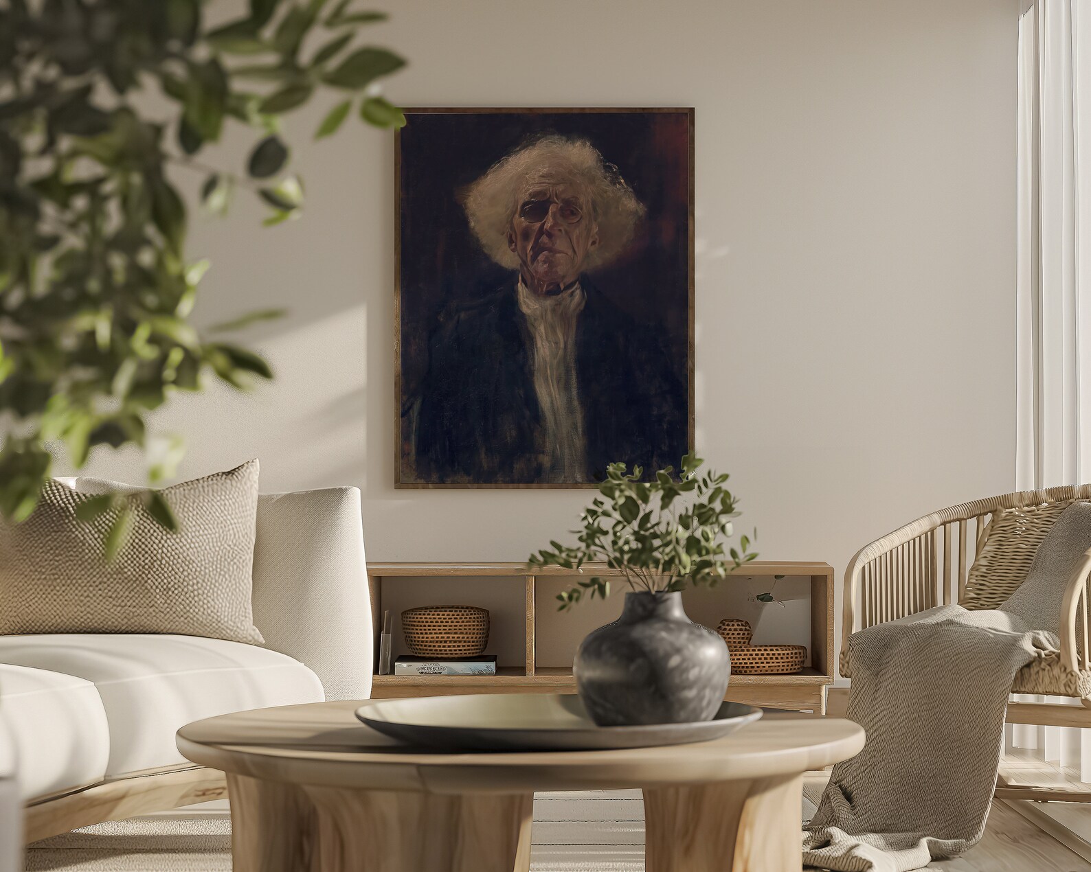 Vintage Old Man Portrait Antique Style Digital Art Print Retro Wall ...