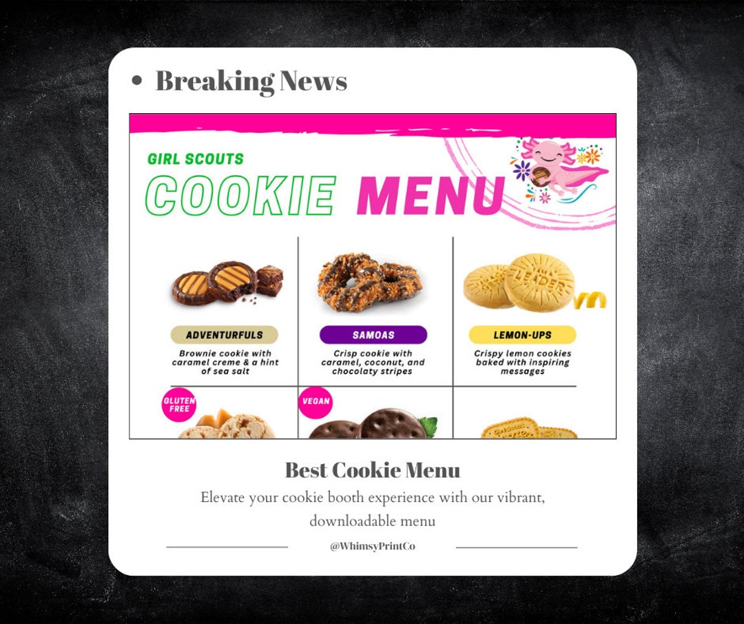 Digital LBB Girl Scout Cookie Menu - Etsy