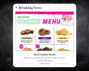 Girl Scout Cookie Menu 2024 Little Brownie Bakers - Etsy UK