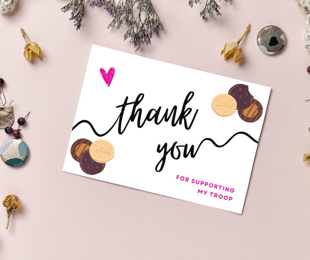 Digital - Girl Scout Cookie Thank You Card - Etsy