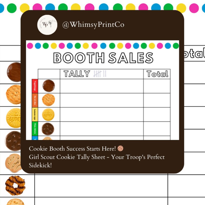 2026 Cookie Booth Sheets - Etsy