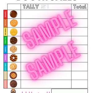 Digital LBB + ABC Girl Scout Cookie Booth Printable Tally Sheets - Etsy