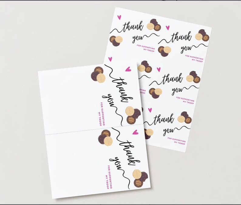 Digital - Girl Scout Cookie Thank You Card - Etsy