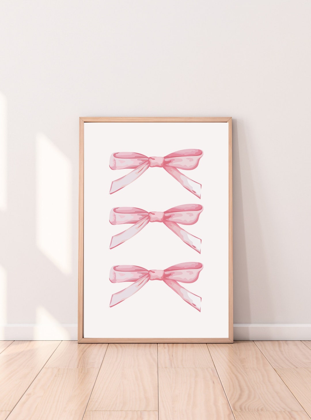 Triple Bow DIGITAL DOWNLOAD PRINT Pink Bow Print, Coquette, Girly Print ...