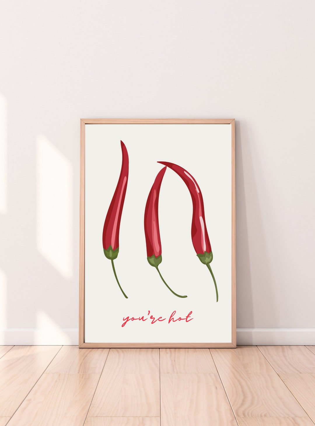 Three Chilli Print DIGITAL DOWNLOAD PRINT You're Hot Chilli, Kitchen ...