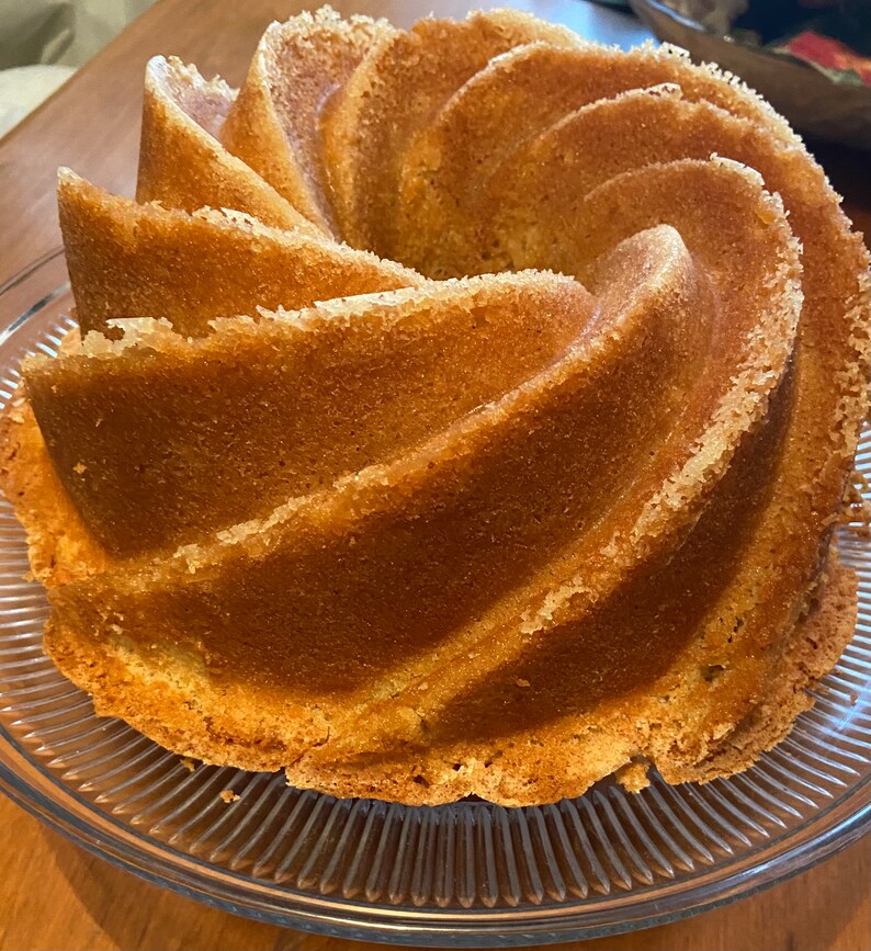 Coconut Crunch Pound Cake W/butter Rum Glaze - Etsy