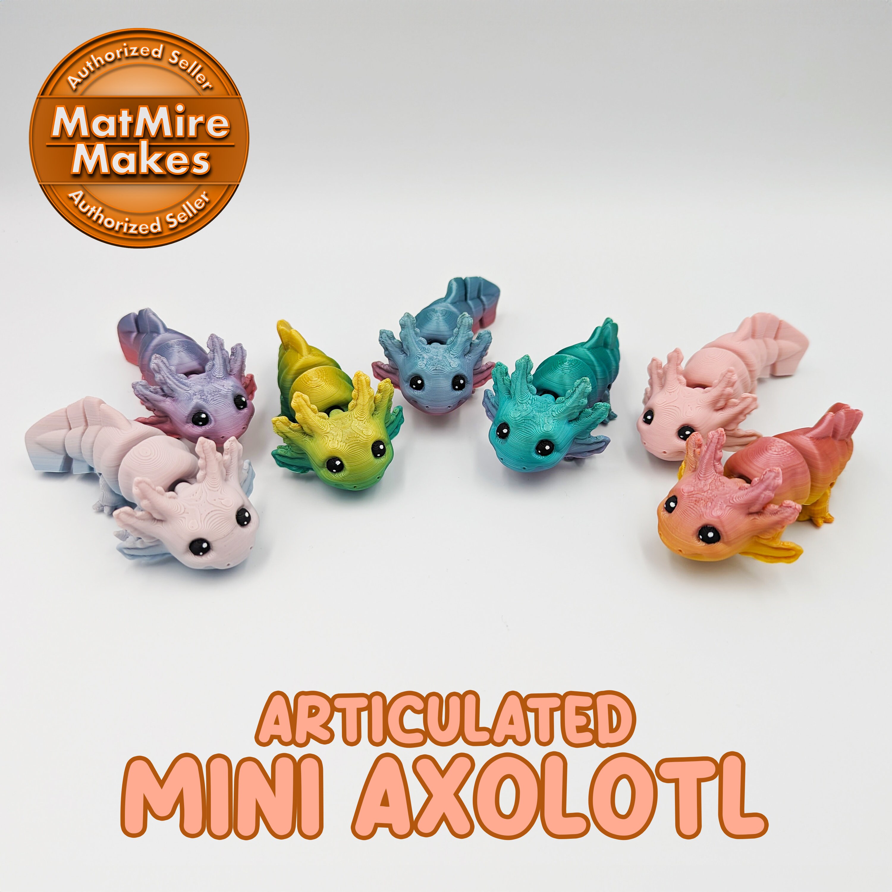 Mini Axolotl Flexi 3D Printed Toy Matmire Makes - Etsy