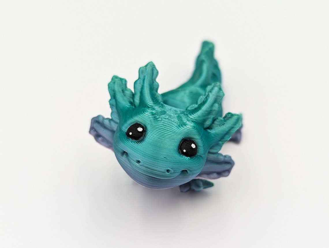 Mini Axolotl Flexi 3D Printed Toy Matmire Makes - Etsy