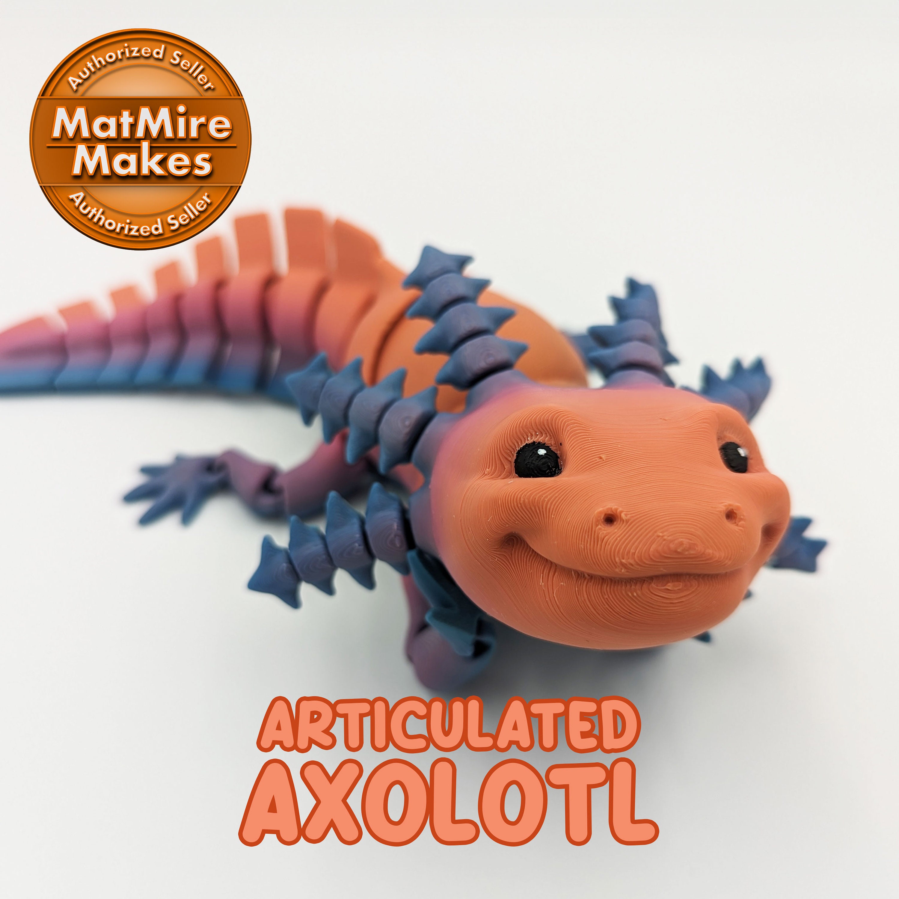 Axolotl Flexi 3D Printed Toy Matmire Makes - Etsy