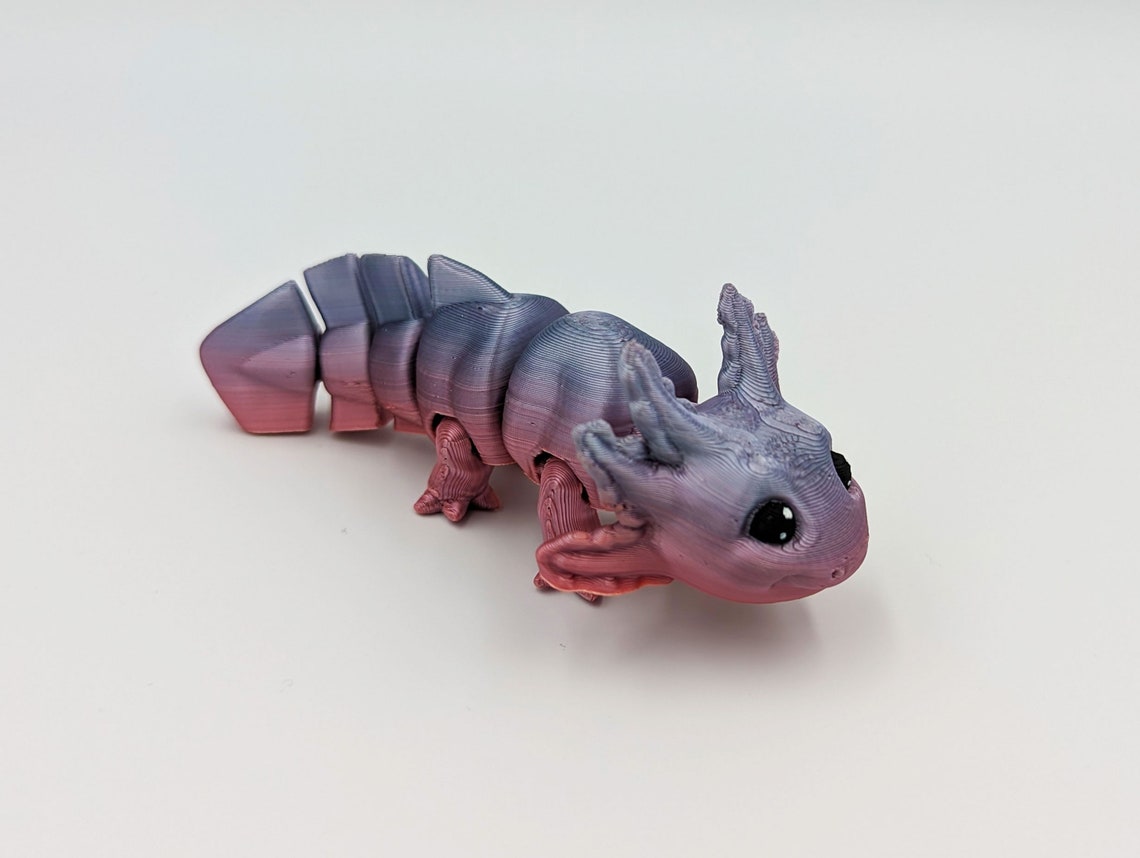 Mini Axolotl Flexi 3D Printed Toy Matmire Makes - Etsy