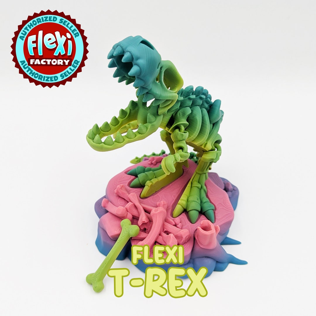 T-rex Skeleton Flexi 3D Printed Toy - Flexi Factory - Etsy