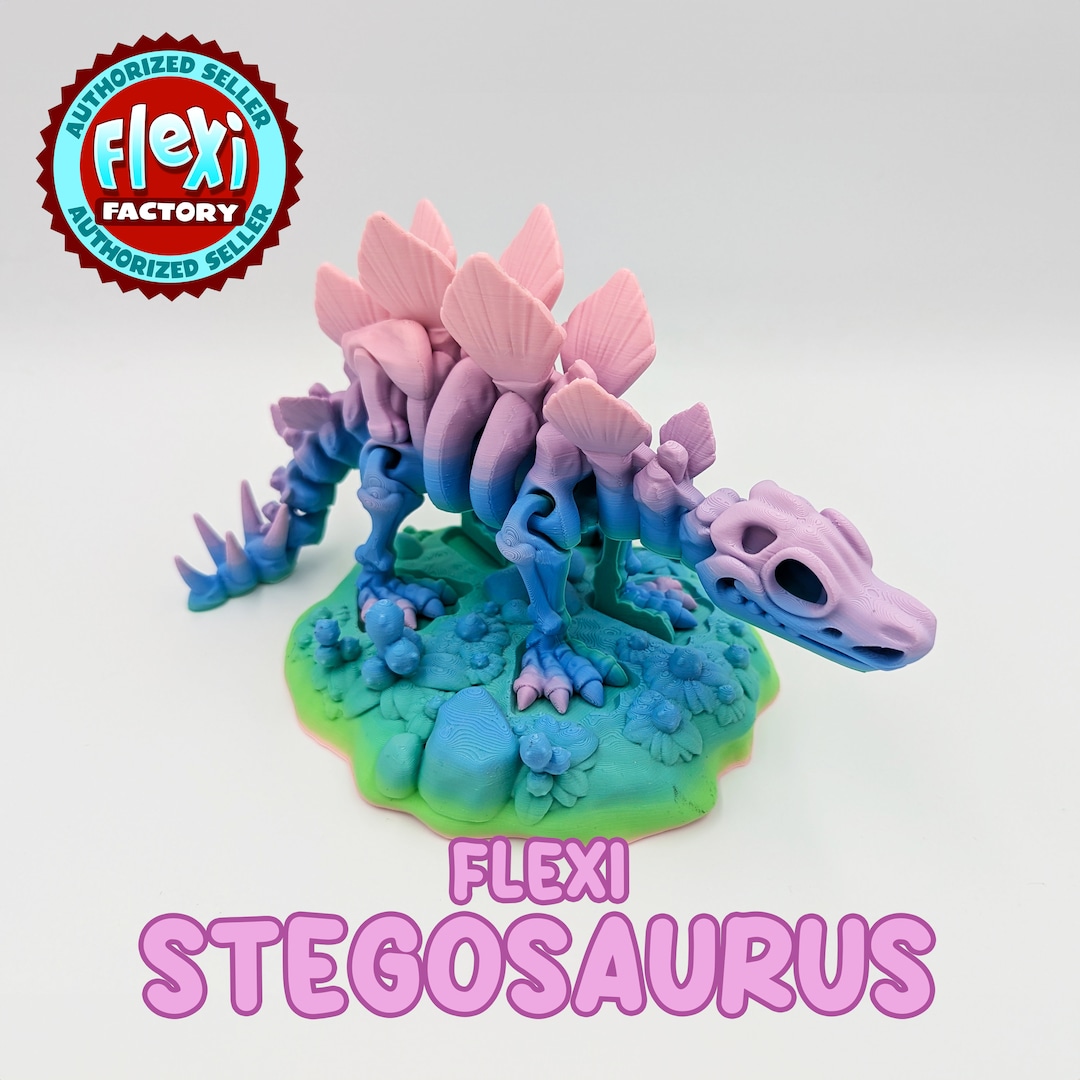 Stegosaurus Skeleton Flexi 3D Printed Toy - Flexi Factory - Etsy