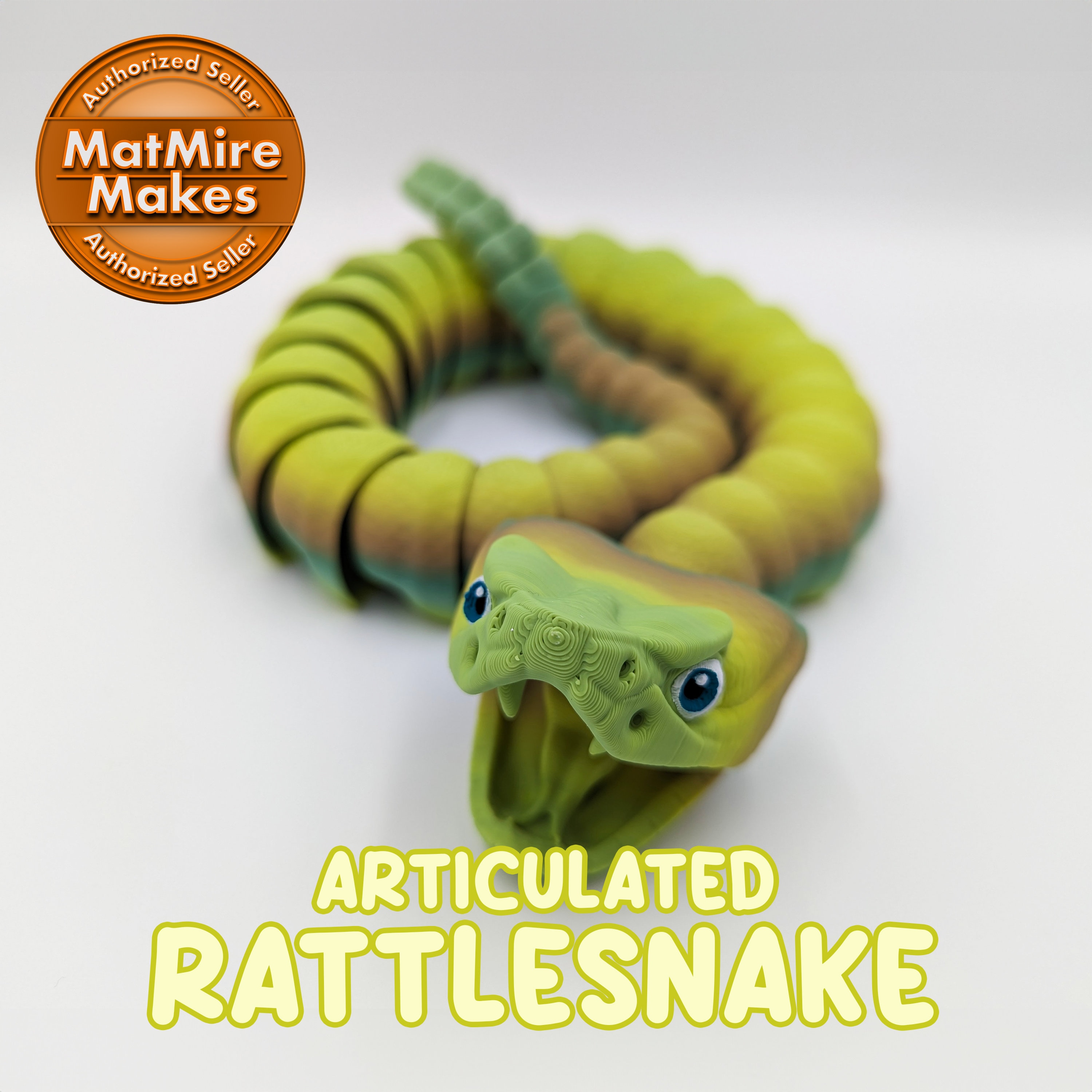 Rattlesnake Flexi 3D Printed Toy Matmire Makes - Etsy