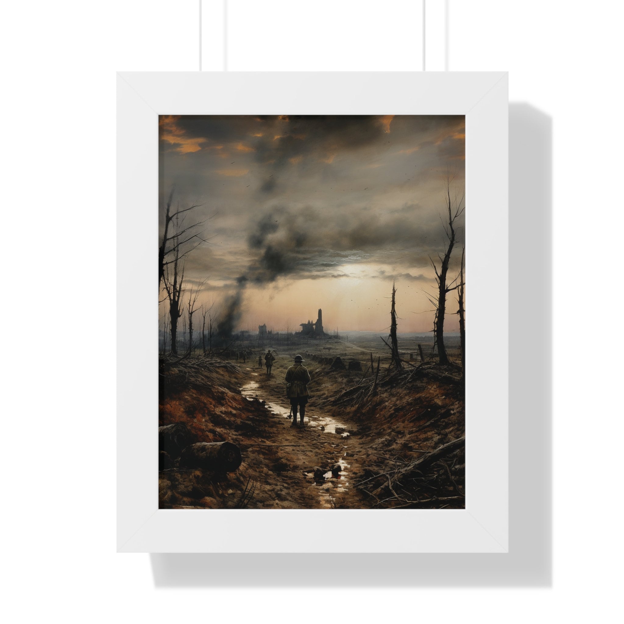 Verdun Battlefield Landscape Art Original WWI Historic Painting, French ...