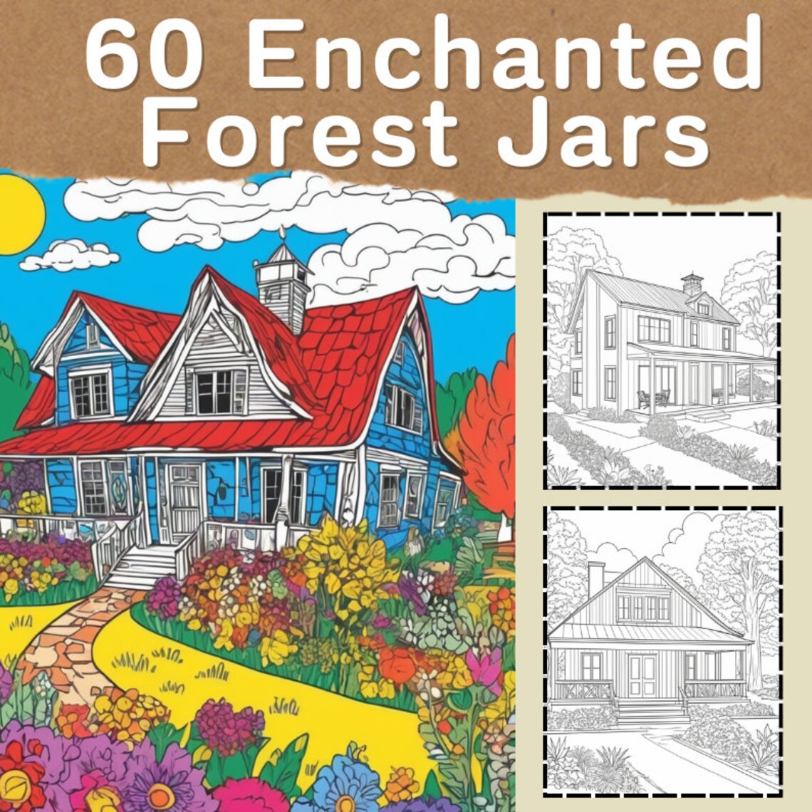 60 Farm Houses Coloring Page, Printable Fantasy Cottage Coloring Pages ...
