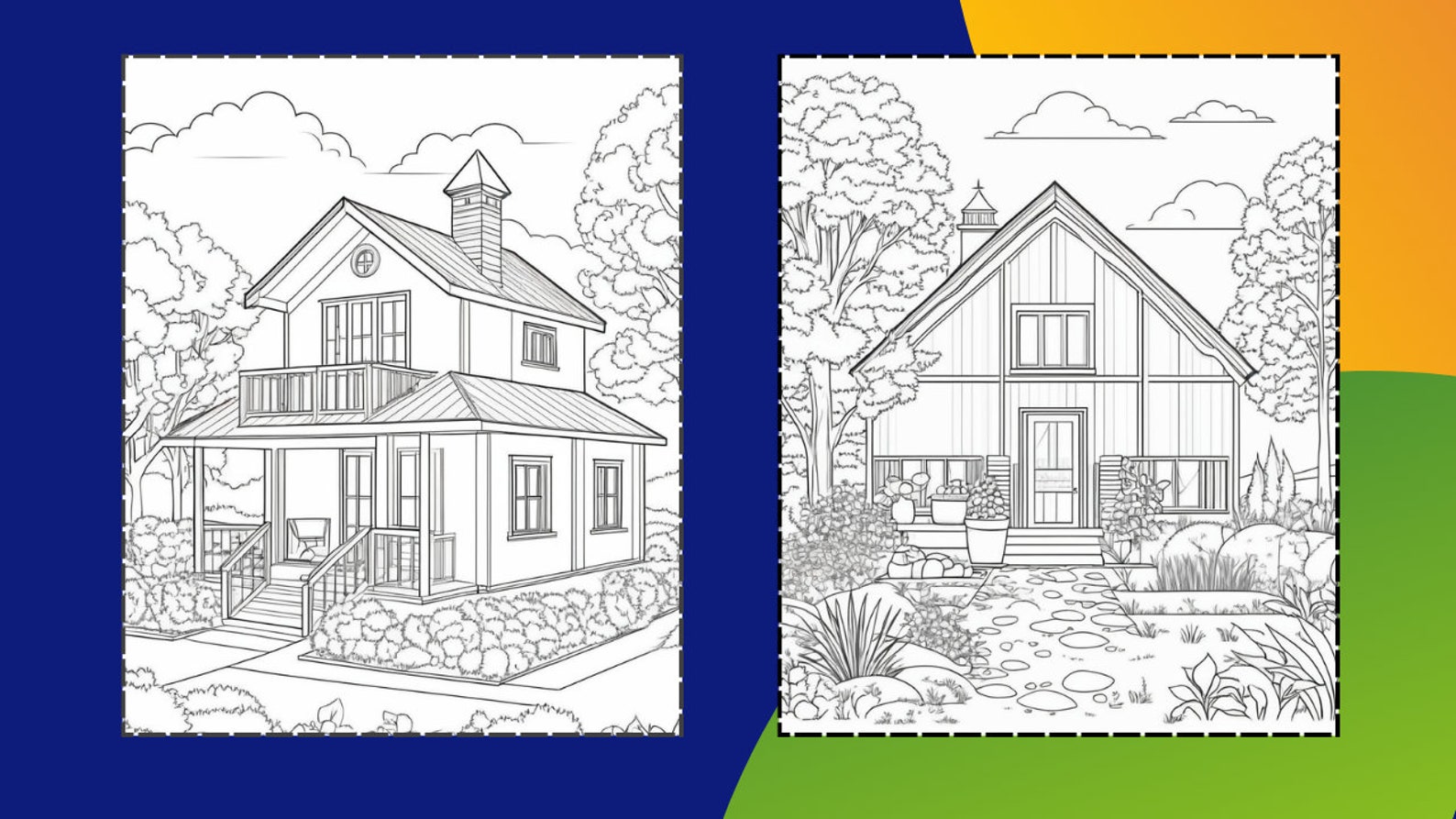 60 Farm Houses Coloring Page, Printable Fantasy Cottage Coloring Pages ...