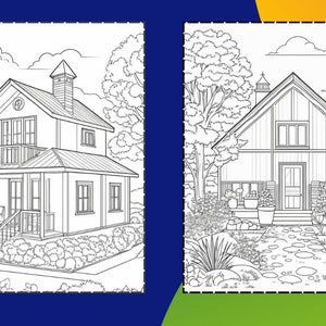 60 Farm Houses Coloring Page, Printable Fantasy Cottage Coloring Pages ...