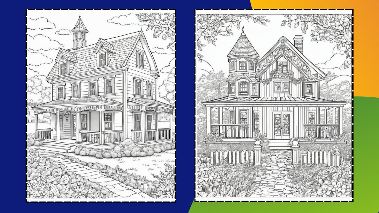 60 Farm Houses Coloring Page, Printable Fantasy Cottage Coloring Pages ...