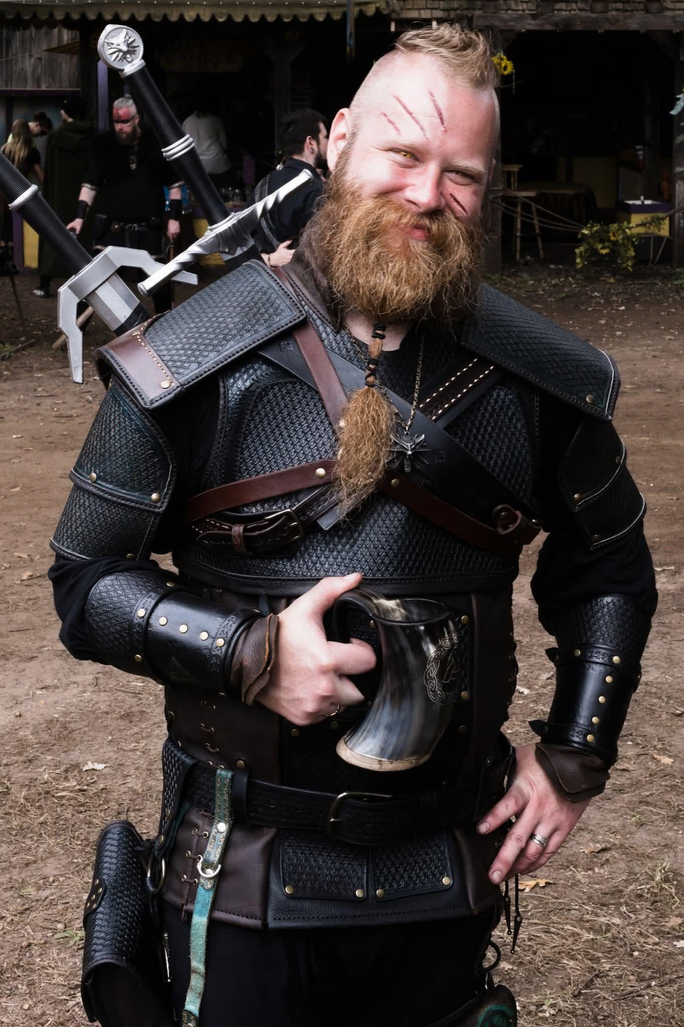 Witcher Dual Sword Baldric: Leather LARP Cosplay Harness - Etsy