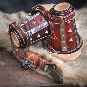 Handmade Leather Witcher Bracers: Manticore, Feline Armor - LARP Cosplay - Etsy