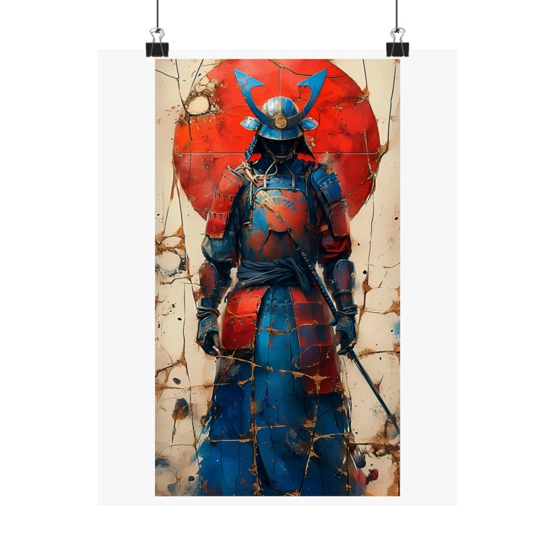 Samurai Poster Digital Art Samurai Printed Poster Digital Art Samurai ...