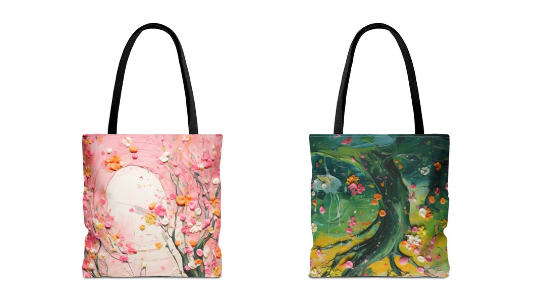 Spring Themed Tote Bag | Spring Tote Bag | Spring Tote | Spring Bag ...