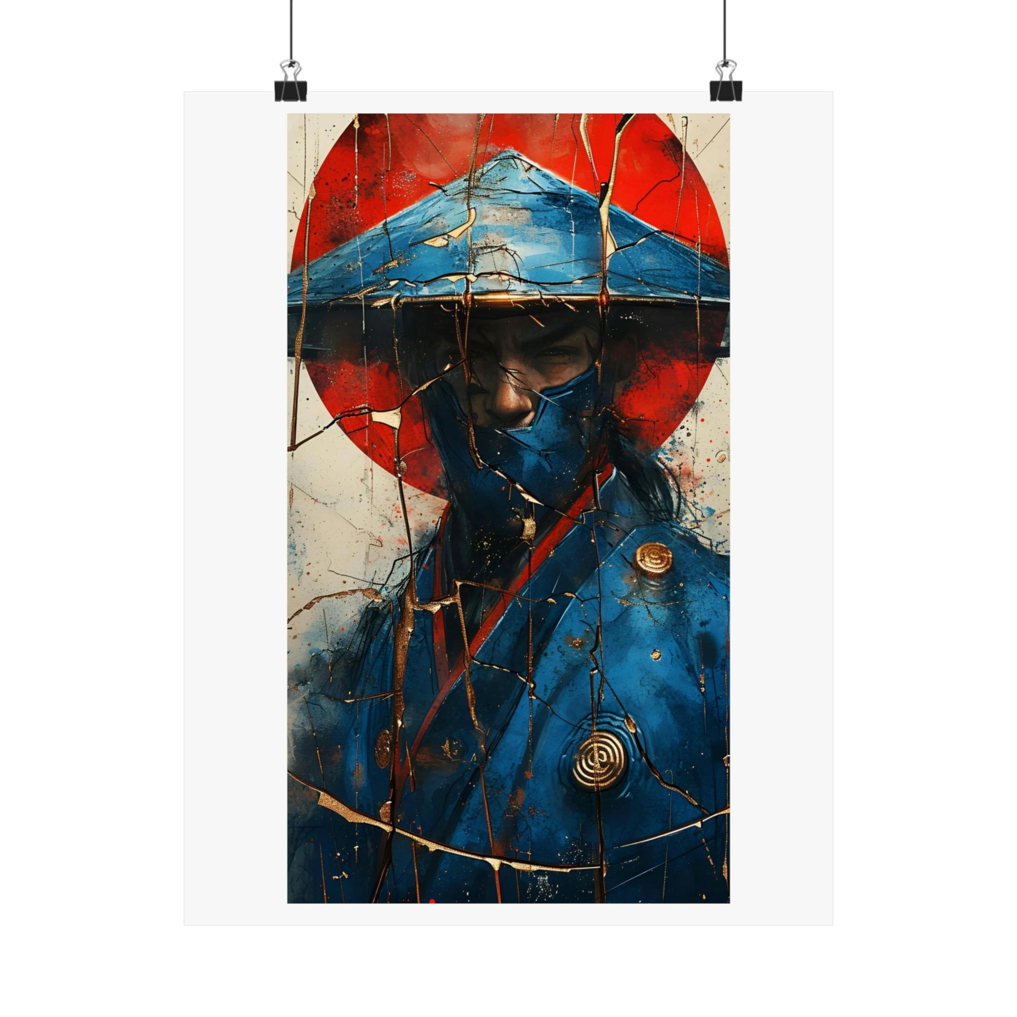 Samurai Poster Digital Art Samurai Printed Poster Digital Art Samurai ...