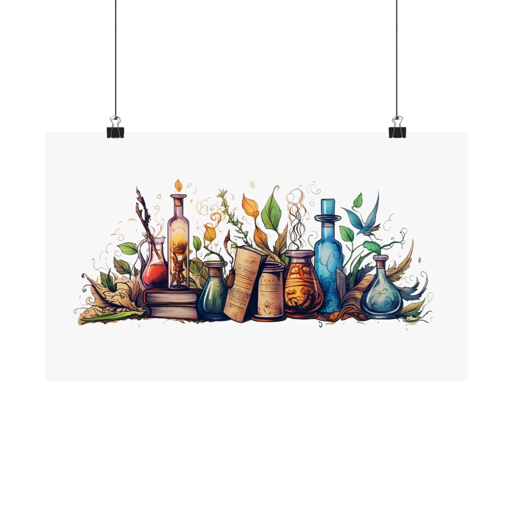 Whimsical Bottles Printed Poster Wizard's Shelf Printed Poster Magical ...