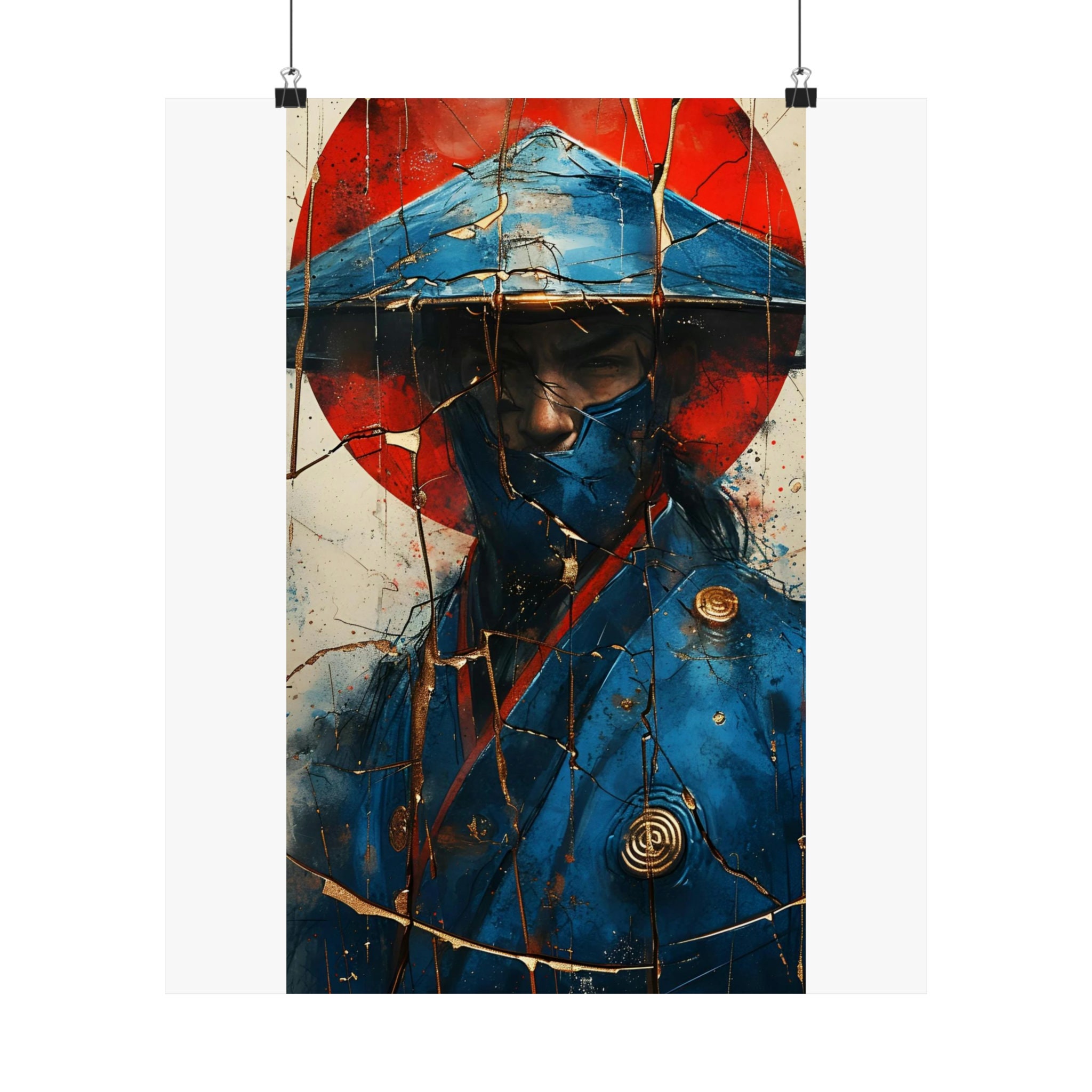 Samurai Poster Digital Art Samurai Printed Poster Digital Art Samurai ...
