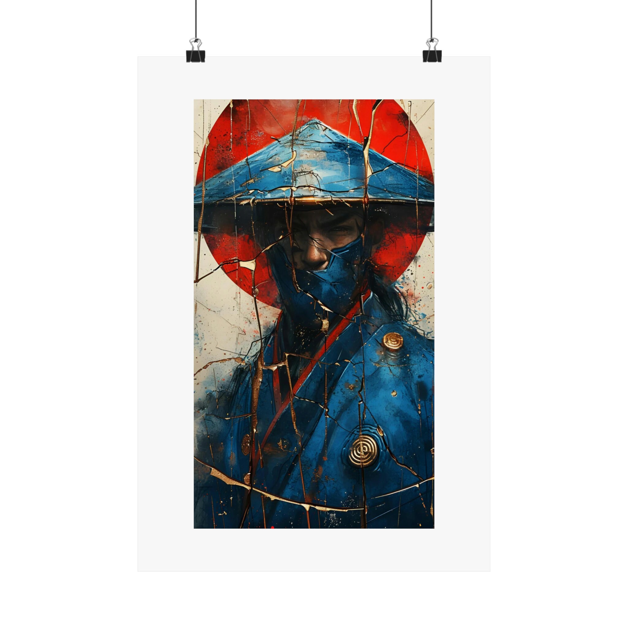 Samurai Poster Digital Art Samurai Printed Poster Digital Art Samurai ...