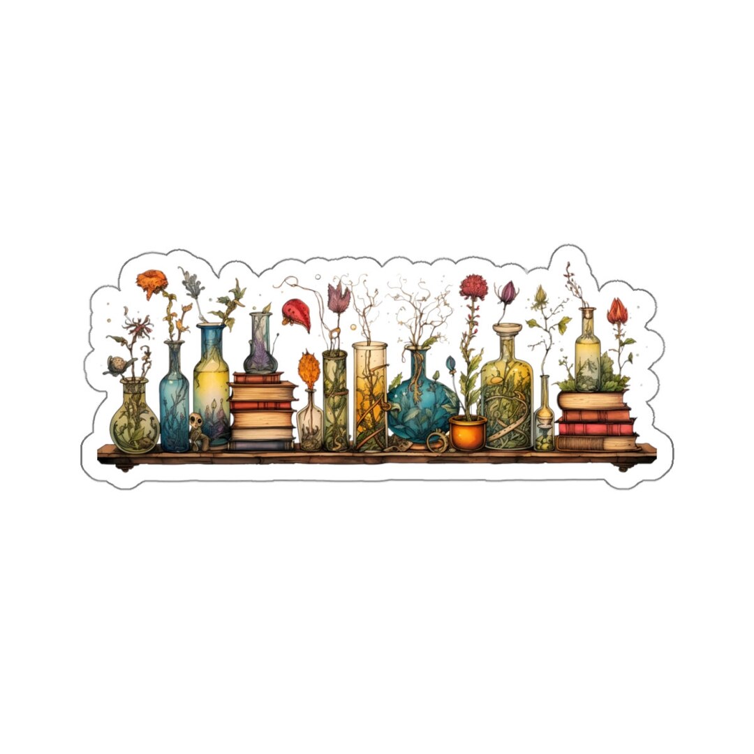 Whimsical Bottles Sticker Wizard's Shelf Sticker Magical Artifacts ...