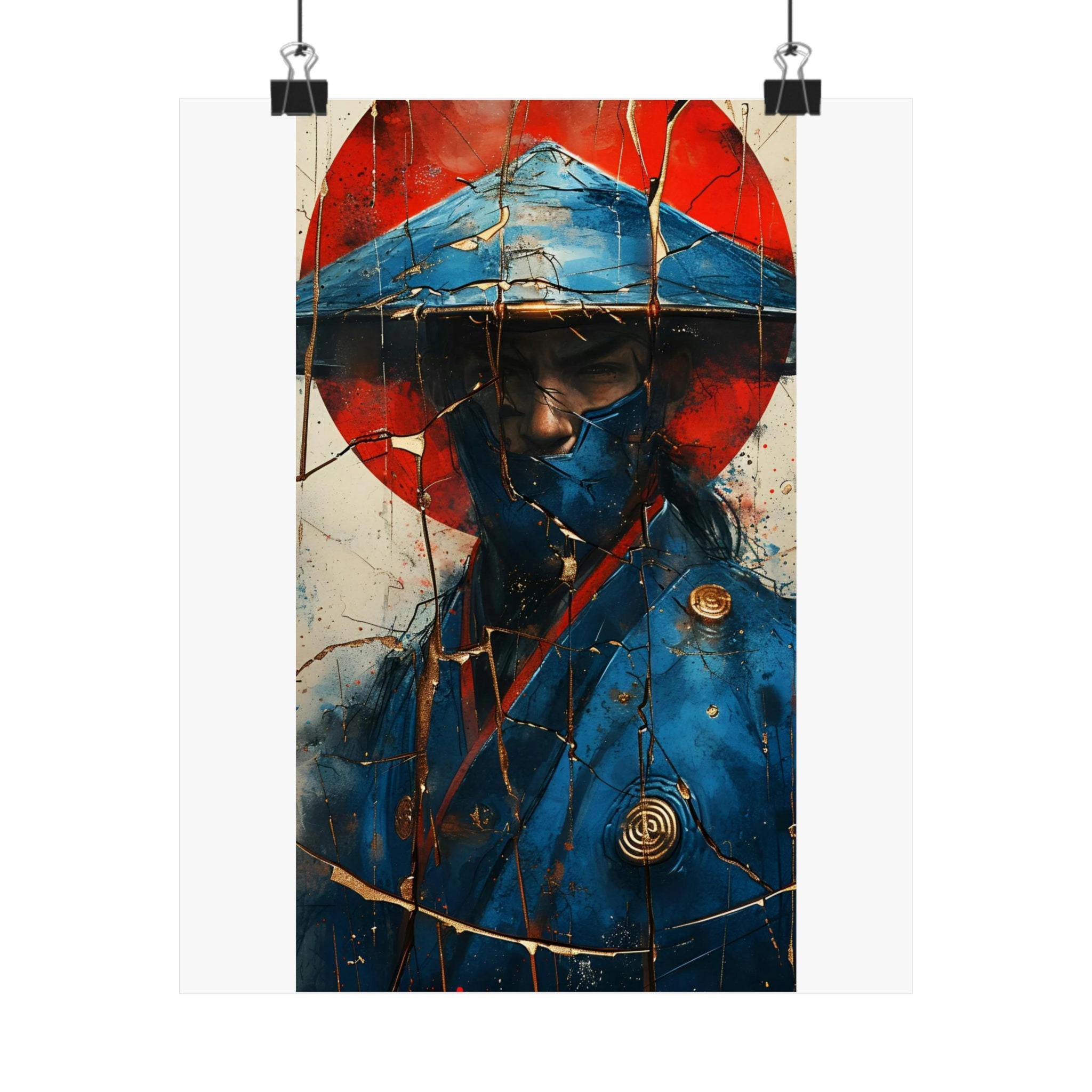 Samurai Poster Digital Art Samurai Printed Poster Digital Art Samurai ...