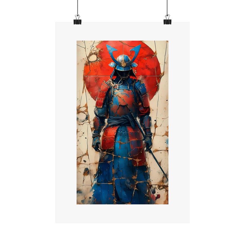 Samurai Poster Digital Art Samurai Printed Poster Digital Art Samurai ...