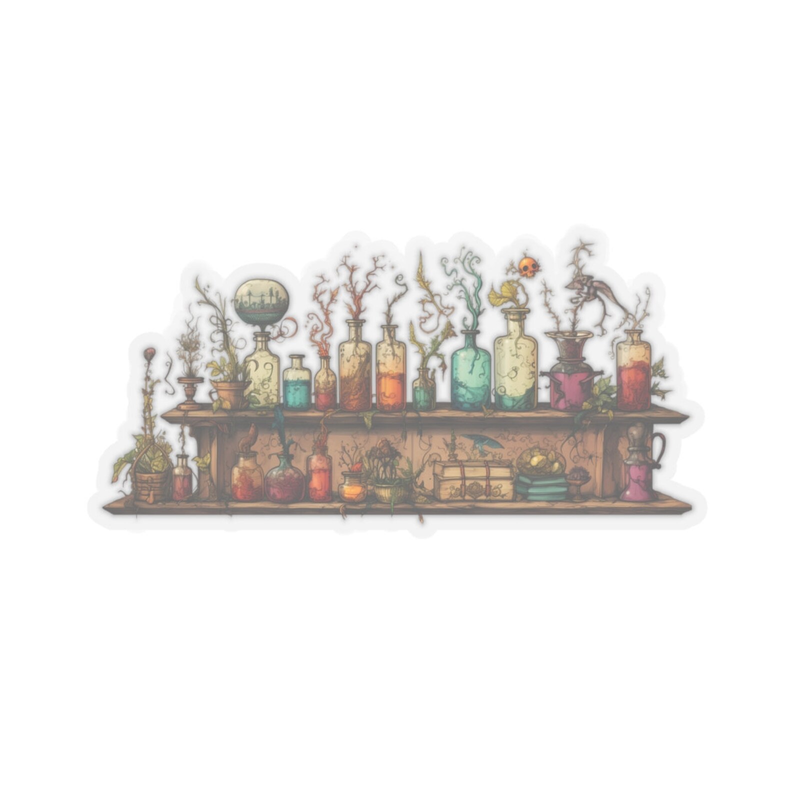 Whimsical Bottles Sticker Wizard's Shelf Sticker Magical Artifacts ...