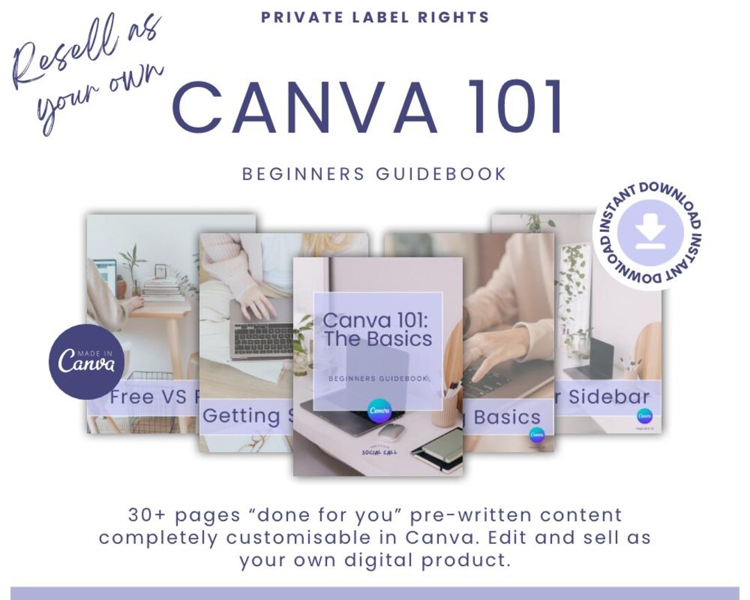 Canva 101 How to Guide Canva Crash Course Private Label Rights PLR Done ...