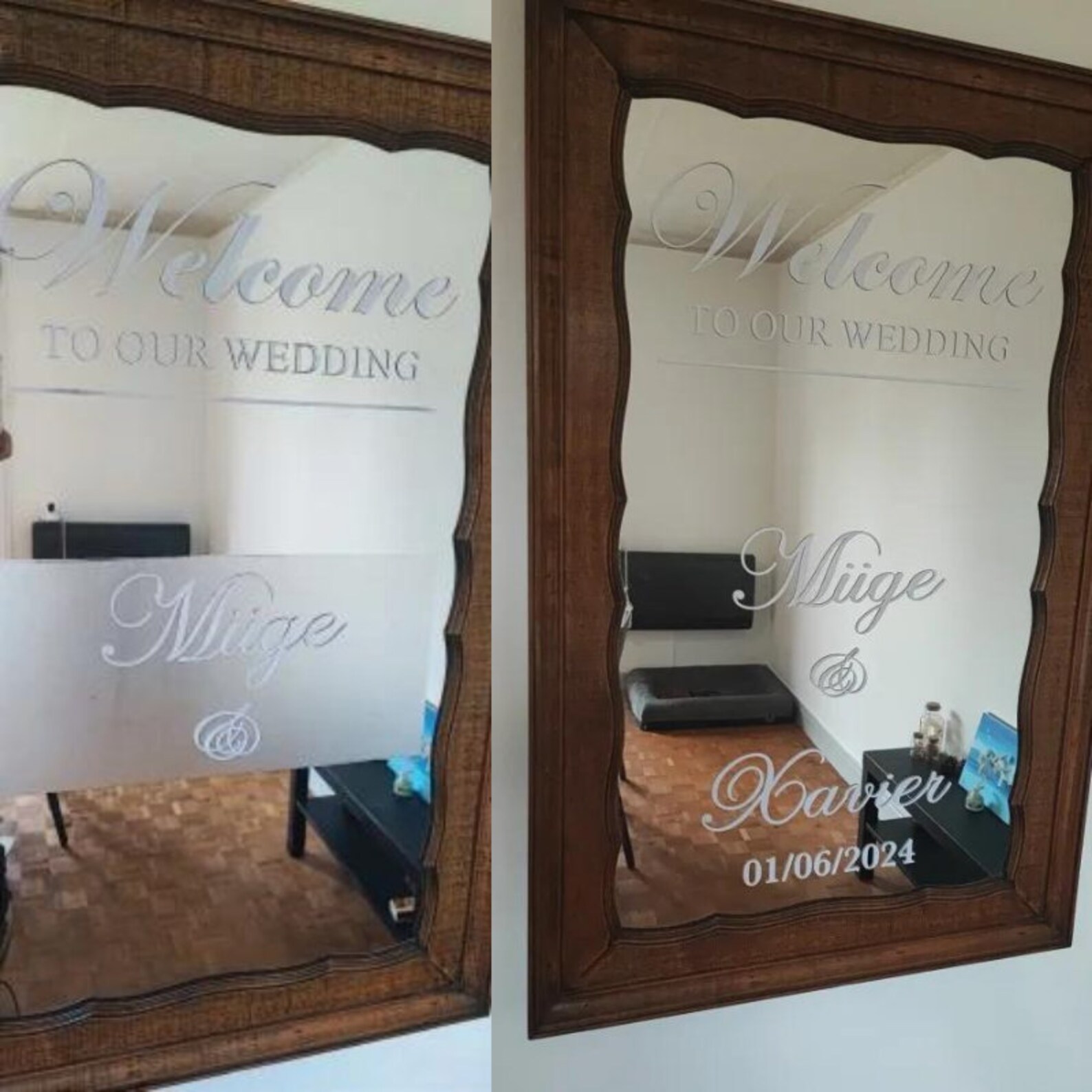 Personalised Wedding Welcome Mirror Vinyl Sticker Decal - Etsy
